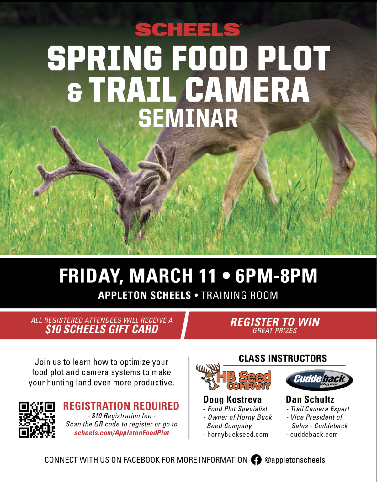 Appleton, WI SCHEELS Food Plot & Trail Camera Seminar - Horny Buck Seed